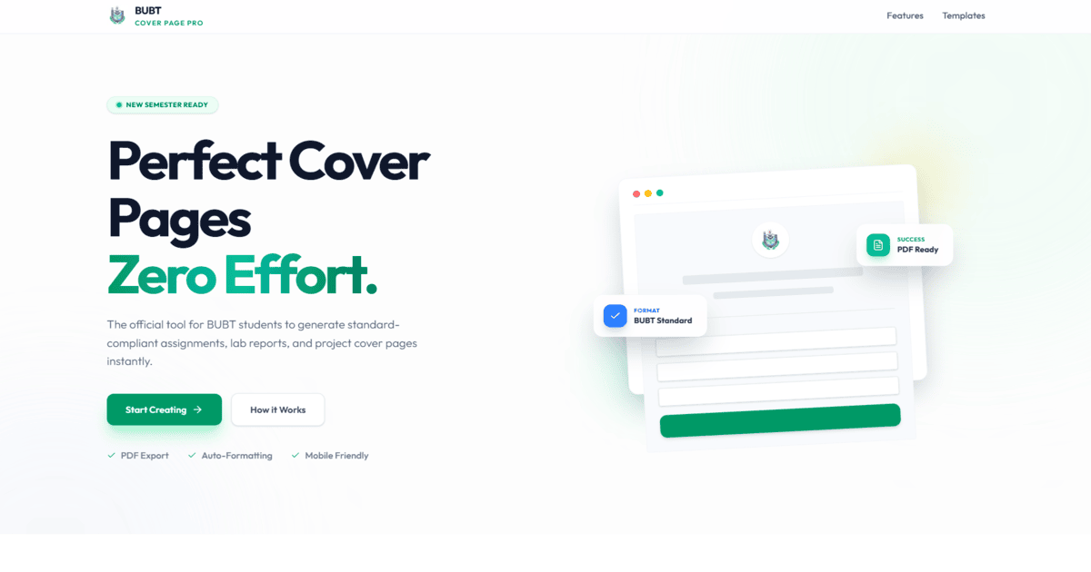 BUBT Cover Page - Professional BUBT Assignment & Lab Report Cover Page ...